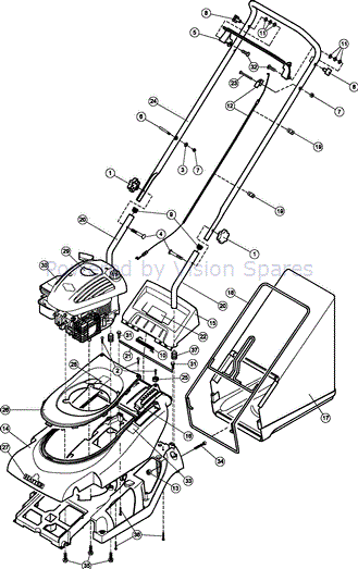 Hayter Spirit 41 Wheeled Lawnmower 616 616J313001001 616J313999999 Parts Diagram Upper Mainframe